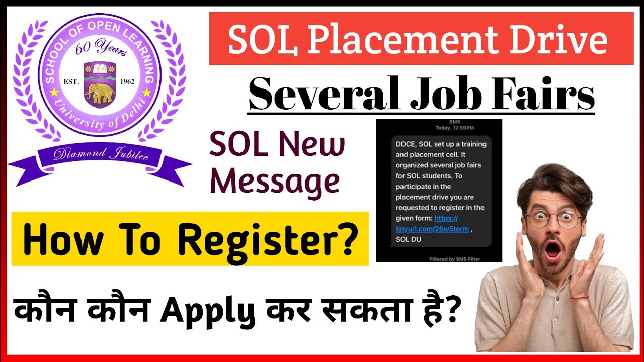 SOL Several Job Fairs 2024 l HOW TO Register for Jobs l Sol placement ...