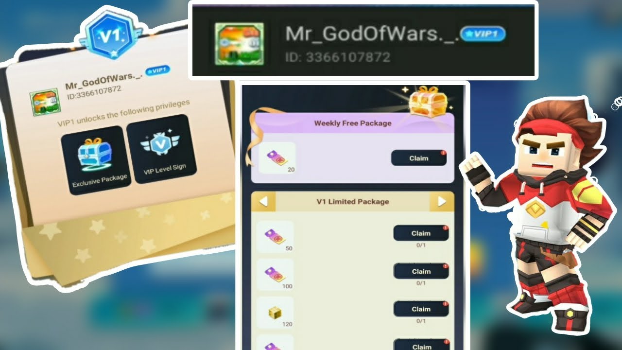 Unlocking The VIP Level 1 In Blockman GO 🤩🤩Free Gcubes!!?? - YouTube