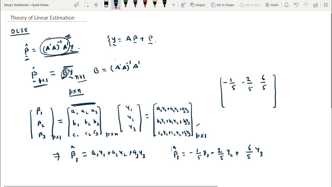Normal Equation || Linear estimation theory || Linear Model || Gauss ...