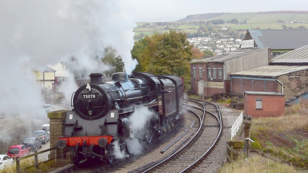 #KWVR - Steaming From Keighley to Oxenhope with BR 4MT 4-6-0, 75078 and ...
