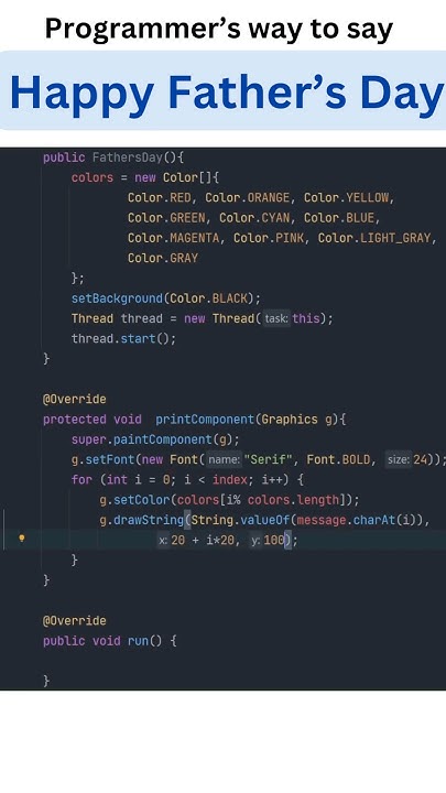 Happy Fathers Day Using Java Shorts Java Programmers Programming Coding Javaprogramming