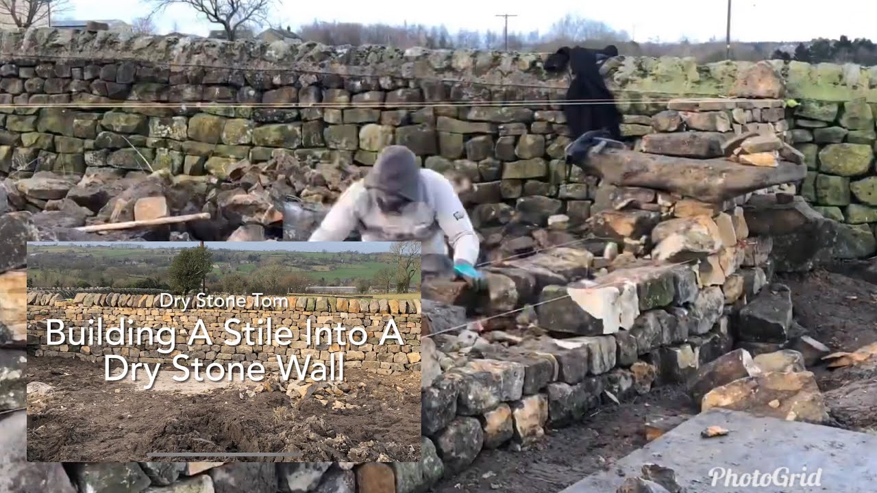 Dry Stone Walling - Building a stile into a dry stone wall - YouTube