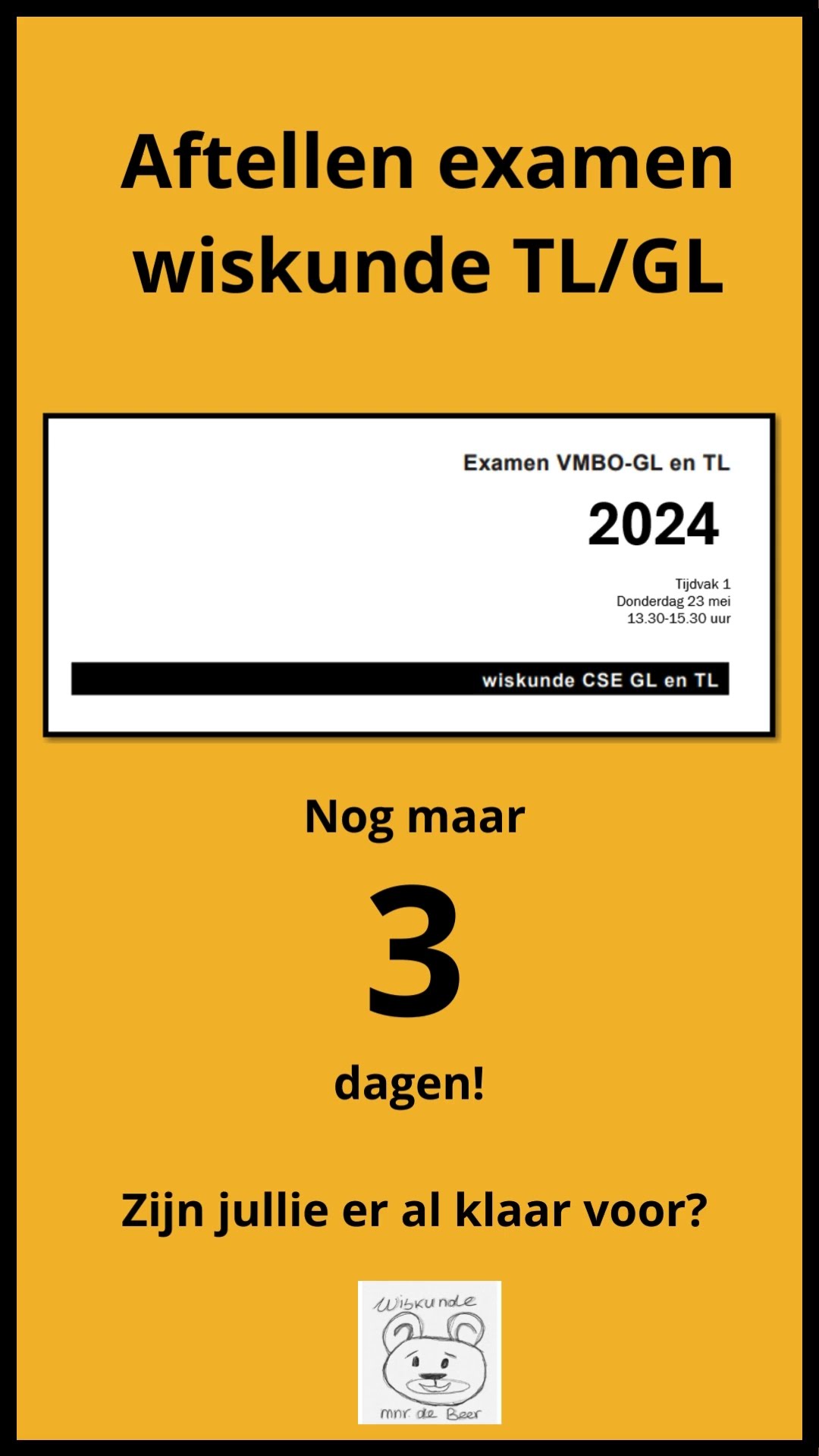 Aftellen examen wiskunde GL/TL - YouTube