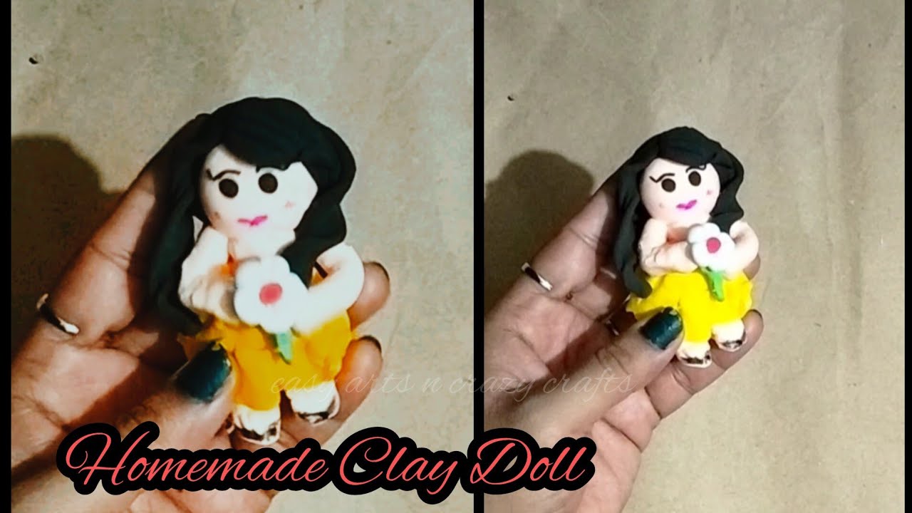 Clay Doll making at home / Clay Doll /Clay Doll easy/Clay Doll making ...