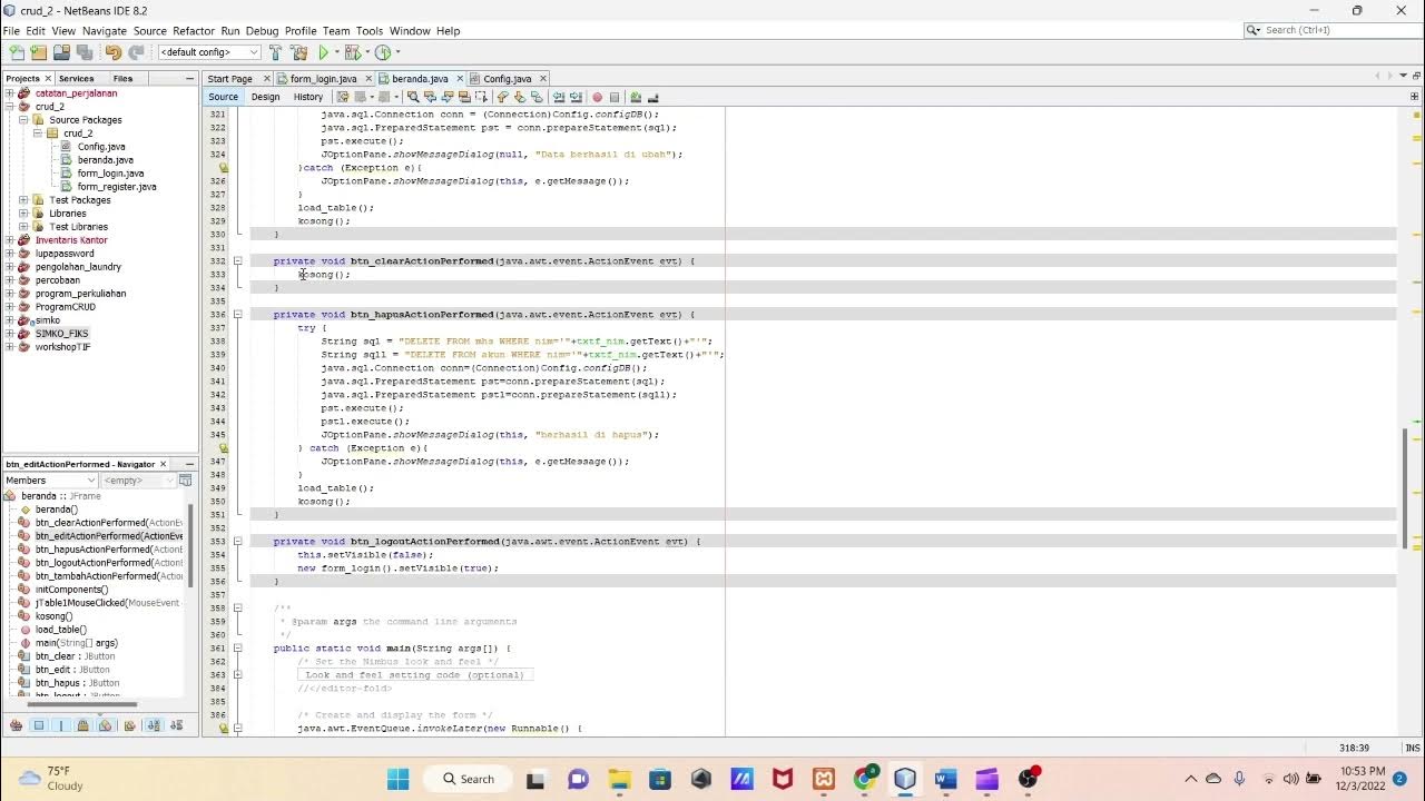 Langkah langkah mebuat CRUD Java Netbeans Made with Clipchamp - YouTube