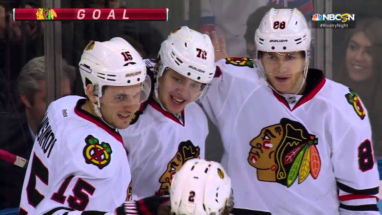 Artemi Panarin first NHL hat trick vs. New York Rangers. February 17 ...