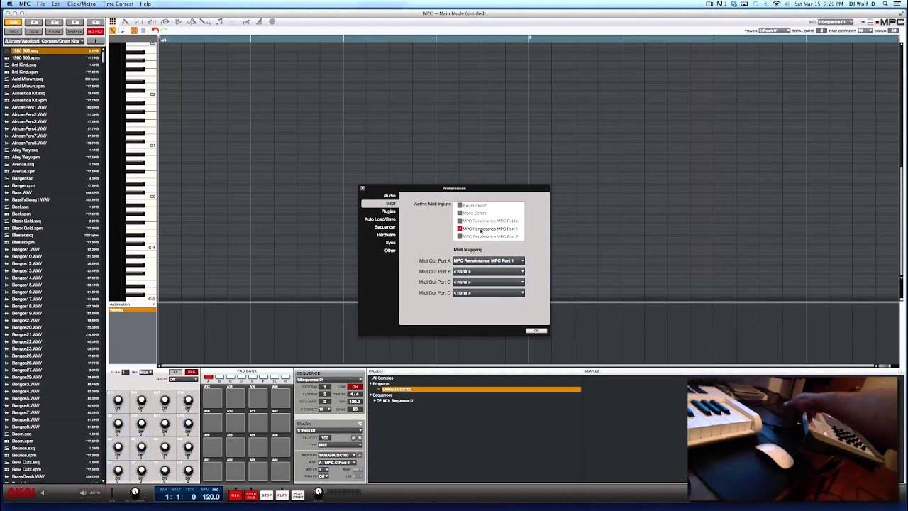 Akai MPC Tutorial - Connecting & Sequencing External Midi Gear - YouTube