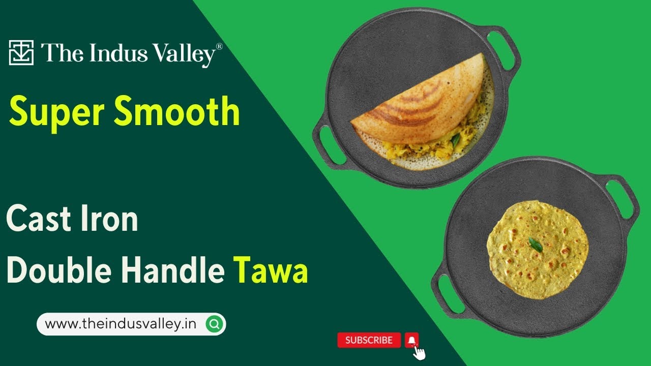 Best Cast Iron Dosa Tawa | Cast Iron Double Handle Tawa | Pre-Seasoned ...