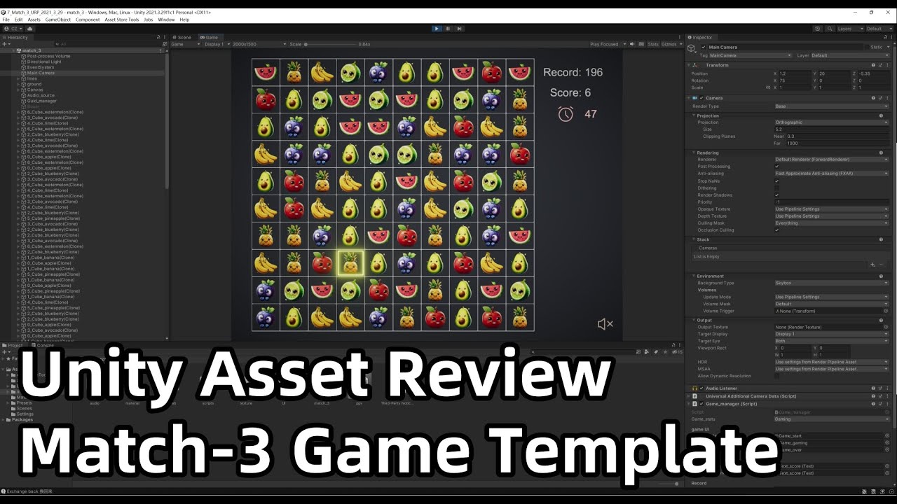 Unity Asset Review | Match-3 Game Template | Complete Project with ...