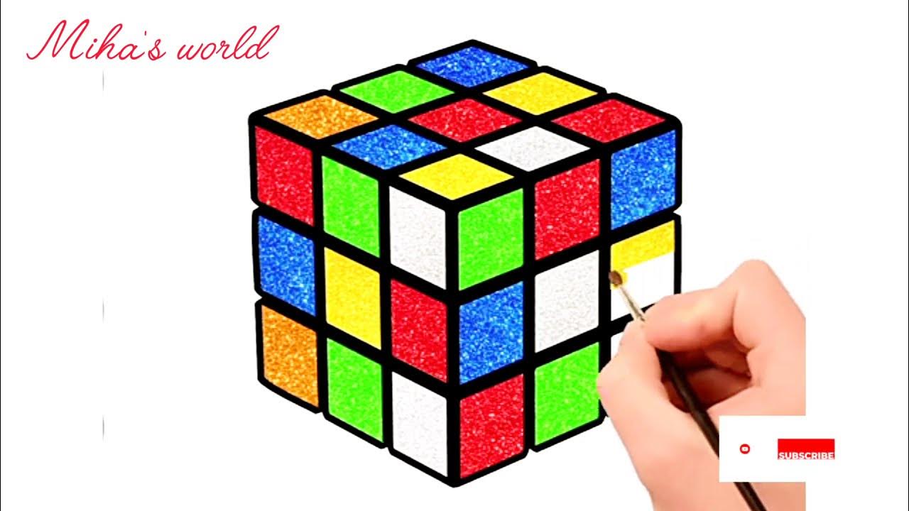 How to draw Rubik's cube||step by step for beginners|| Miha's world. - YouTube