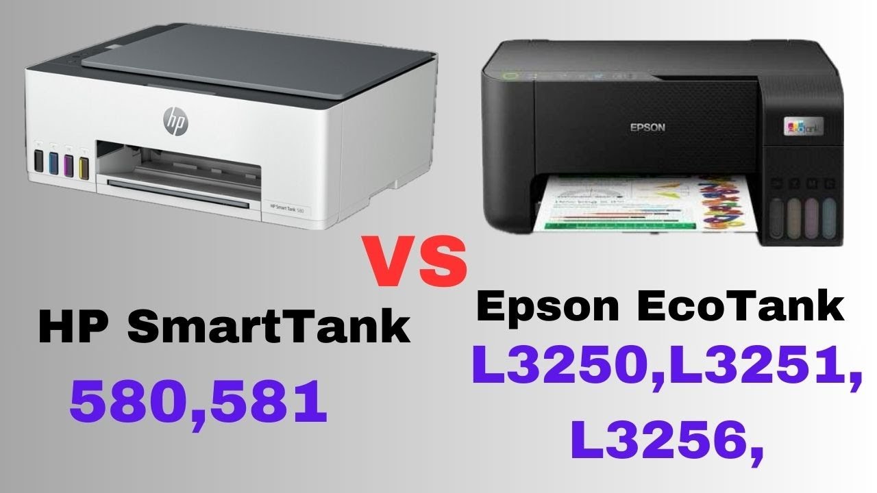 HP Smart Tank 580 vs Epson Eco Tank L3250,L3251,L3256 Comparison |2023 ...