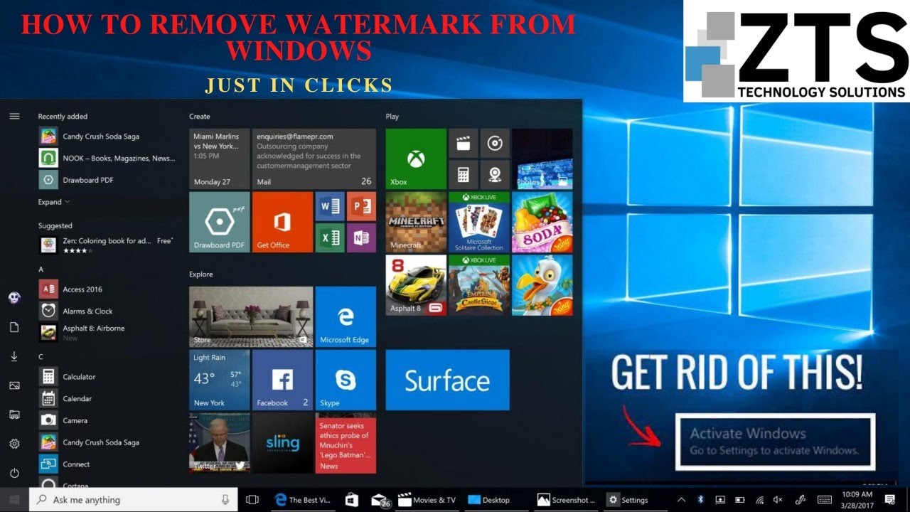 Remove Activate Windows Watermark Windows 10 - YouTube