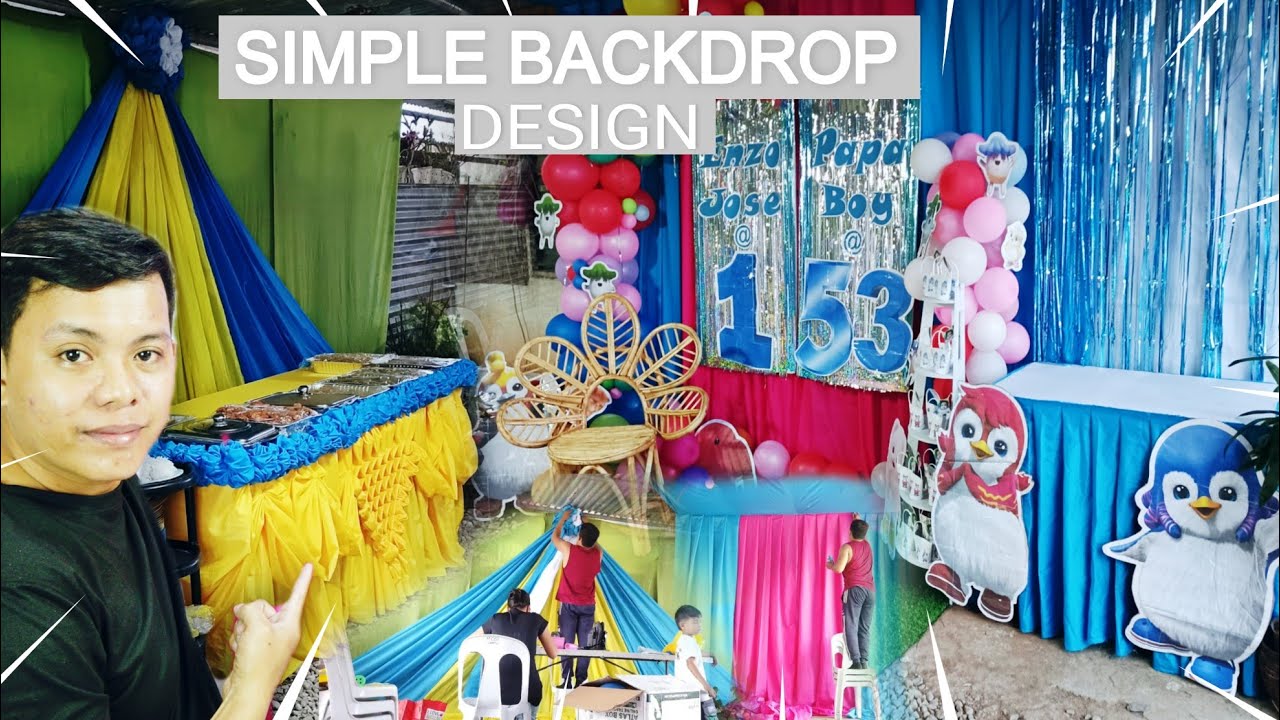 SIMPLE BACKDROP DESIGN #tableskirting #backdropdesign - YouTube