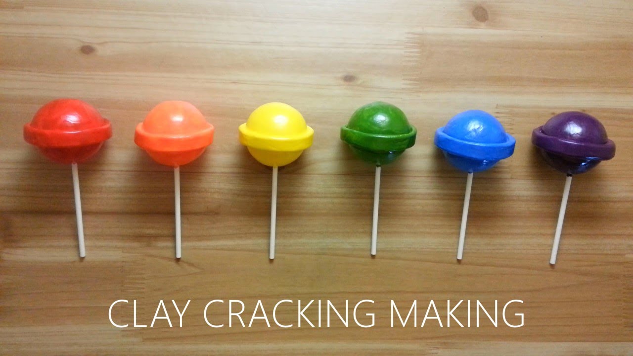 Rainbow candy clay cracking making 3 천사점토 무지개 사탕 클레이로 만들기 3 - YouTube