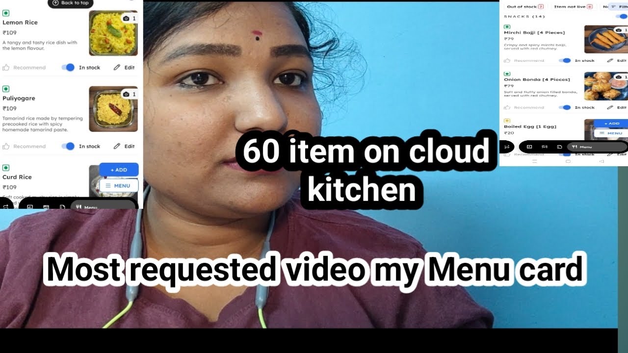 My memu card||Cloud kitchen journey||Most requested video||60 Items of my cloud kitchen menu ...