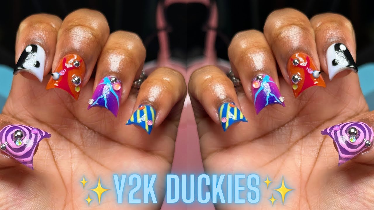 Y2K Duck Short Duck Nails Pt. 2 | Duck Nails | Y2K Nail Art 💓 - YouTube