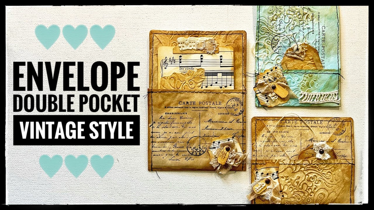 Vintage Style Double Envelope Pockets #cathysgardenyoutubechannel - YouTube