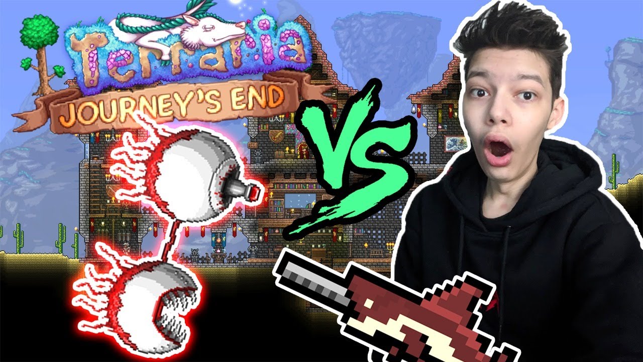 *DEFEATING* The TWINS? & TURTLE ARMOUR!! | TERRARIA Journey's End (New ...