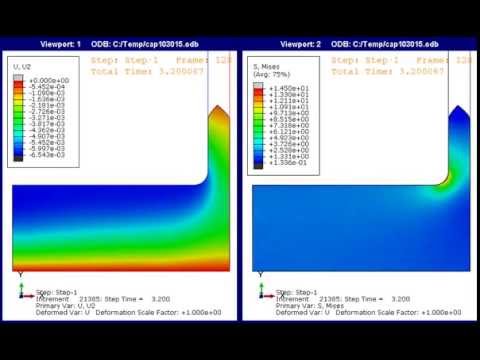 elastomer compression fea trial #2 gap 1/16“ - YouTube
