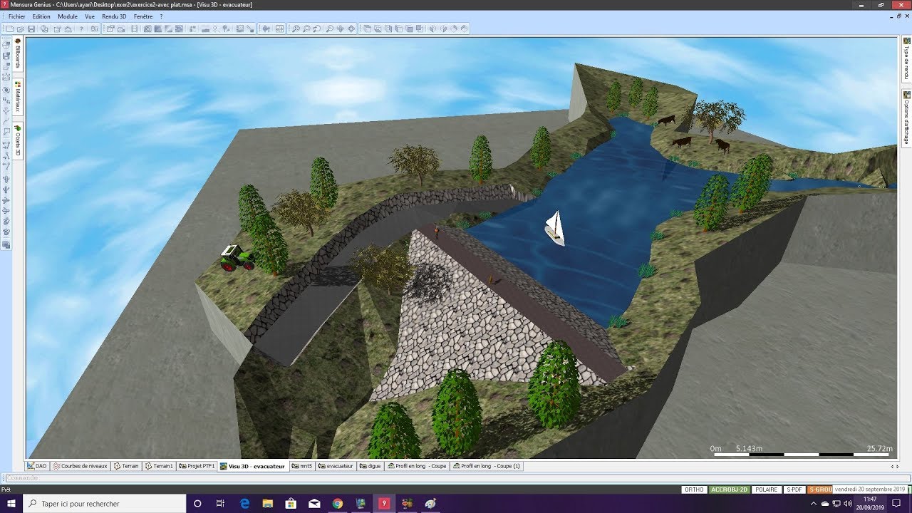 Modélisation Lac en 3D avec Mensura Genius 9.1 - YouTube