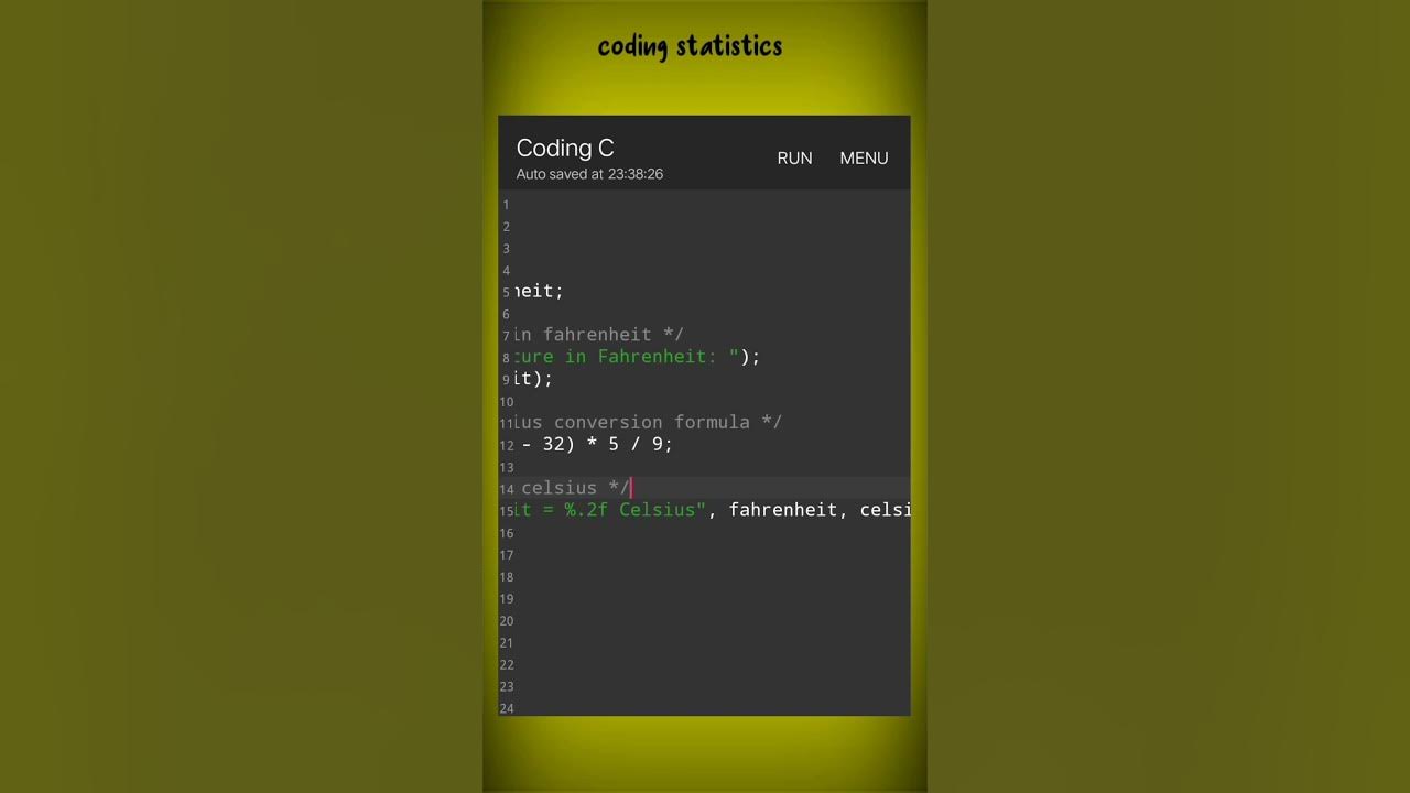 program to convert fahrenheit to celsius | c practice programs @codingstatics3982 - YouTube