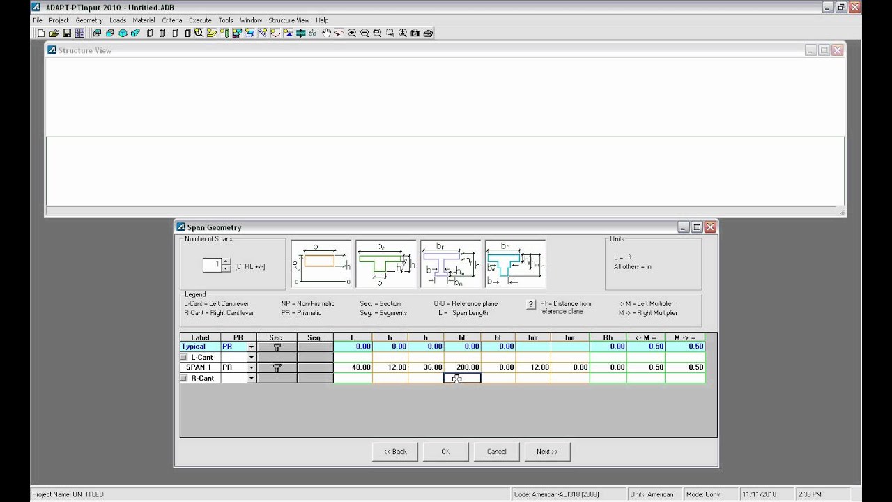ADAPT-PT Modeling Upturned Beams - YouTube