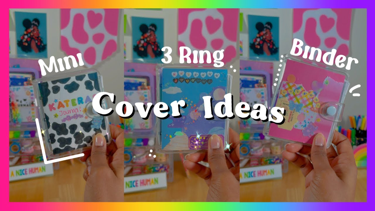 3 Cute Mini 3 Ring Binder Cover Ideas 📓🌈 - YouTube