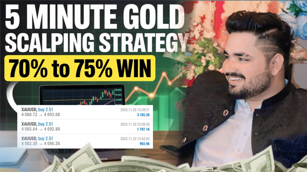 5 Minute GOLD Scalping Strategy 🔥 LIVE Example | 75% Accuracy | Earn ...