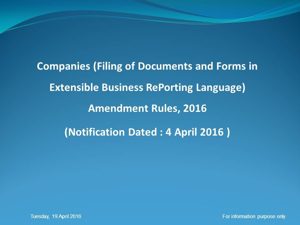 "Companies(Filing of Documents and Forms in Extensible Business ...