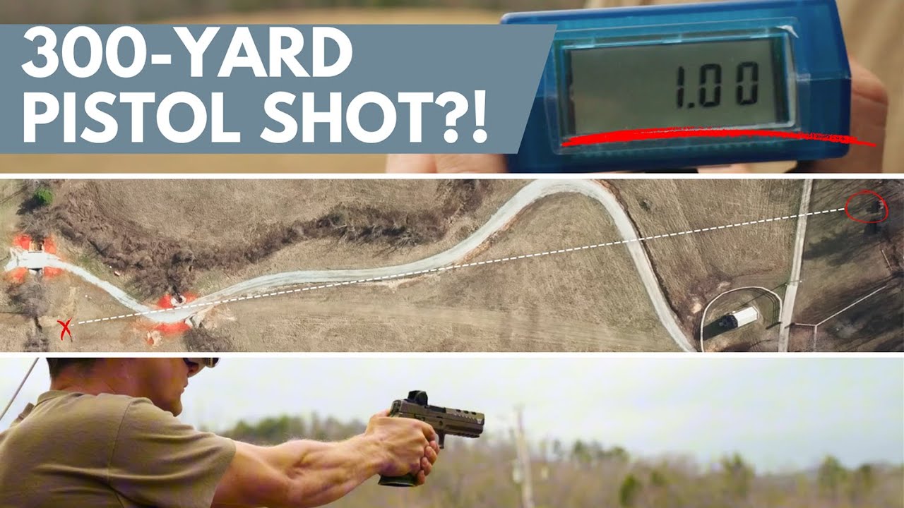 Pistol Trick Shot • 300 Yards In One Second! - YouTube