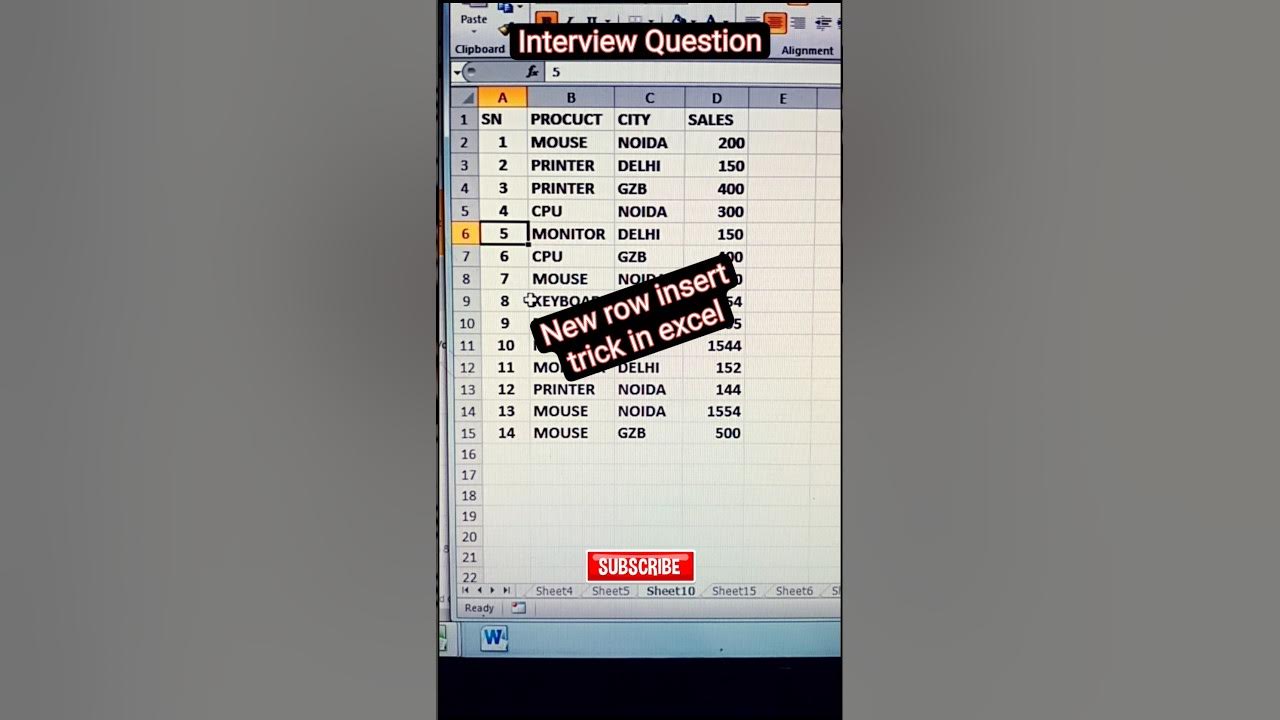 New row insert trick #excel #exceltips #exceltutorial #exceltricks #excelformula #shortfeed # ...