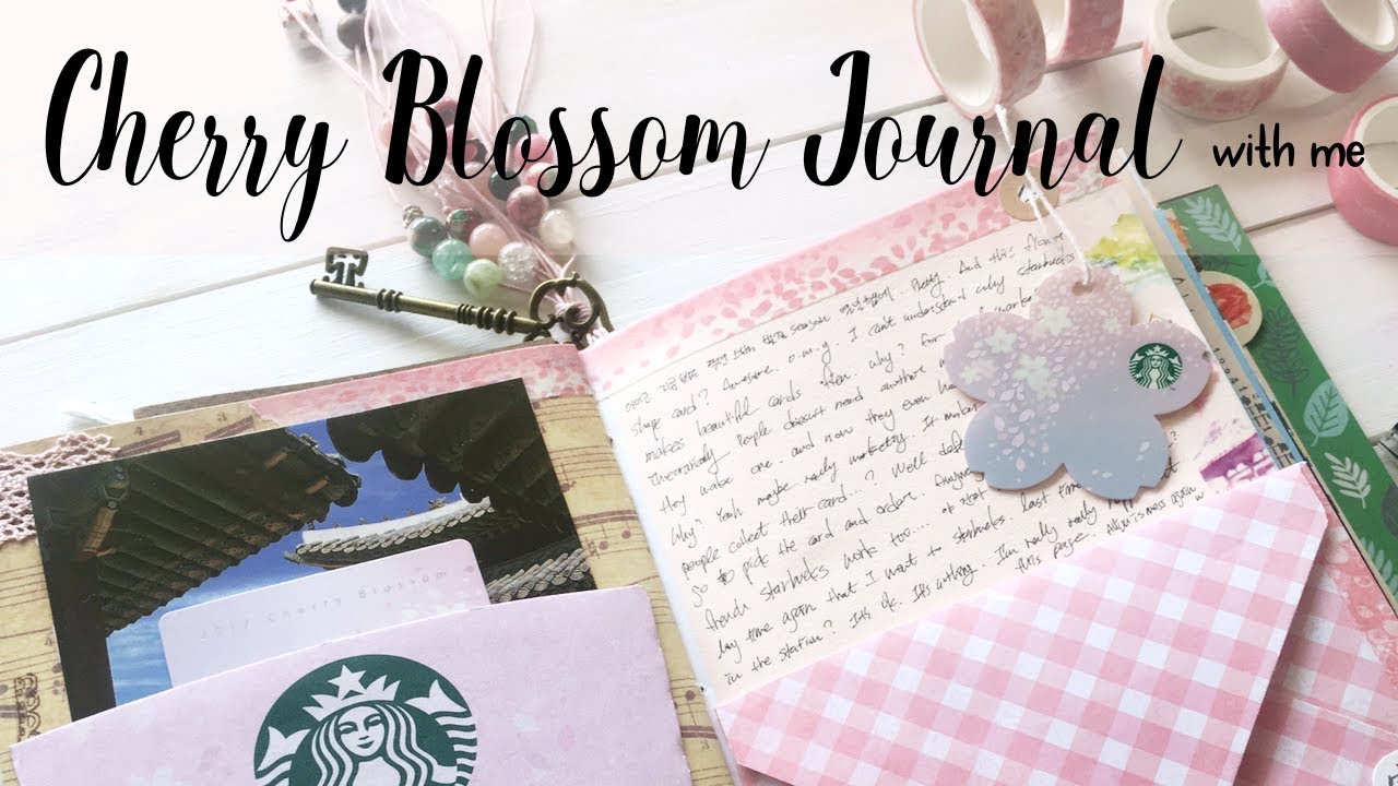 CHERRY BLOSSOM JOURNAL WITH ME | Junk Journaling Process S1:E5 | How to ...