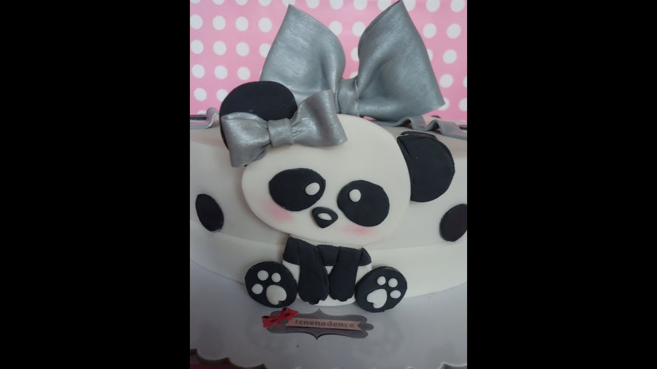 2D panda ukras za tortu Fondant Panda Tutorial - YouTube