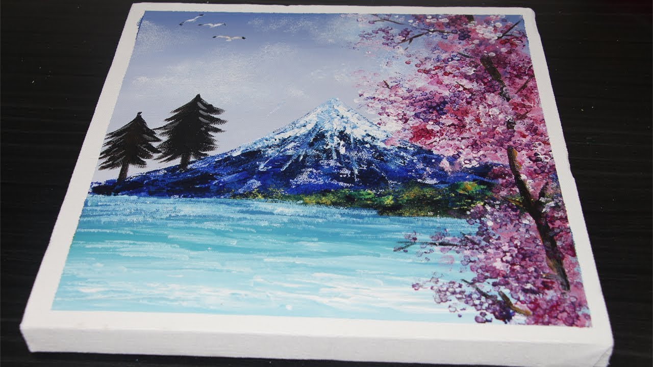 Painting a Beautiful Mountain Landscape | Acrylic Painting Tutorial ...
