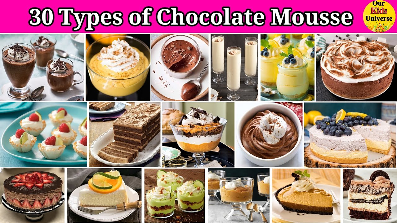30 Types of Chocolate Mousse || Chocolate Mousse || Different types of ...