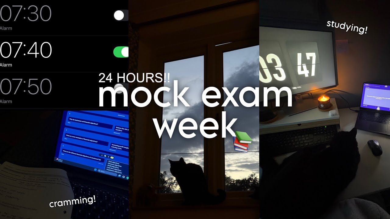 INTENSE mock exam week vlog 🎧 | 24 HOURS LEFT! 📚 productive, realistic ...