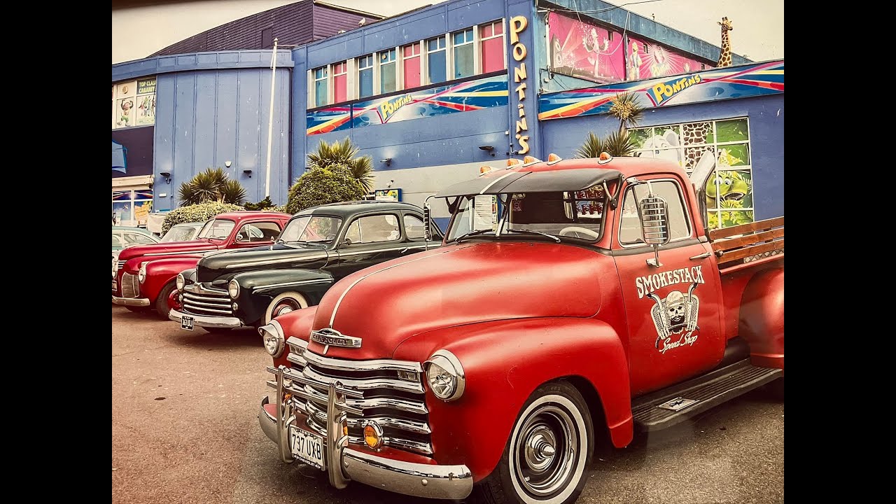 Rockabilly Pontins Camber Sands Rhythm Riot Rave car run 2023 - YouTube