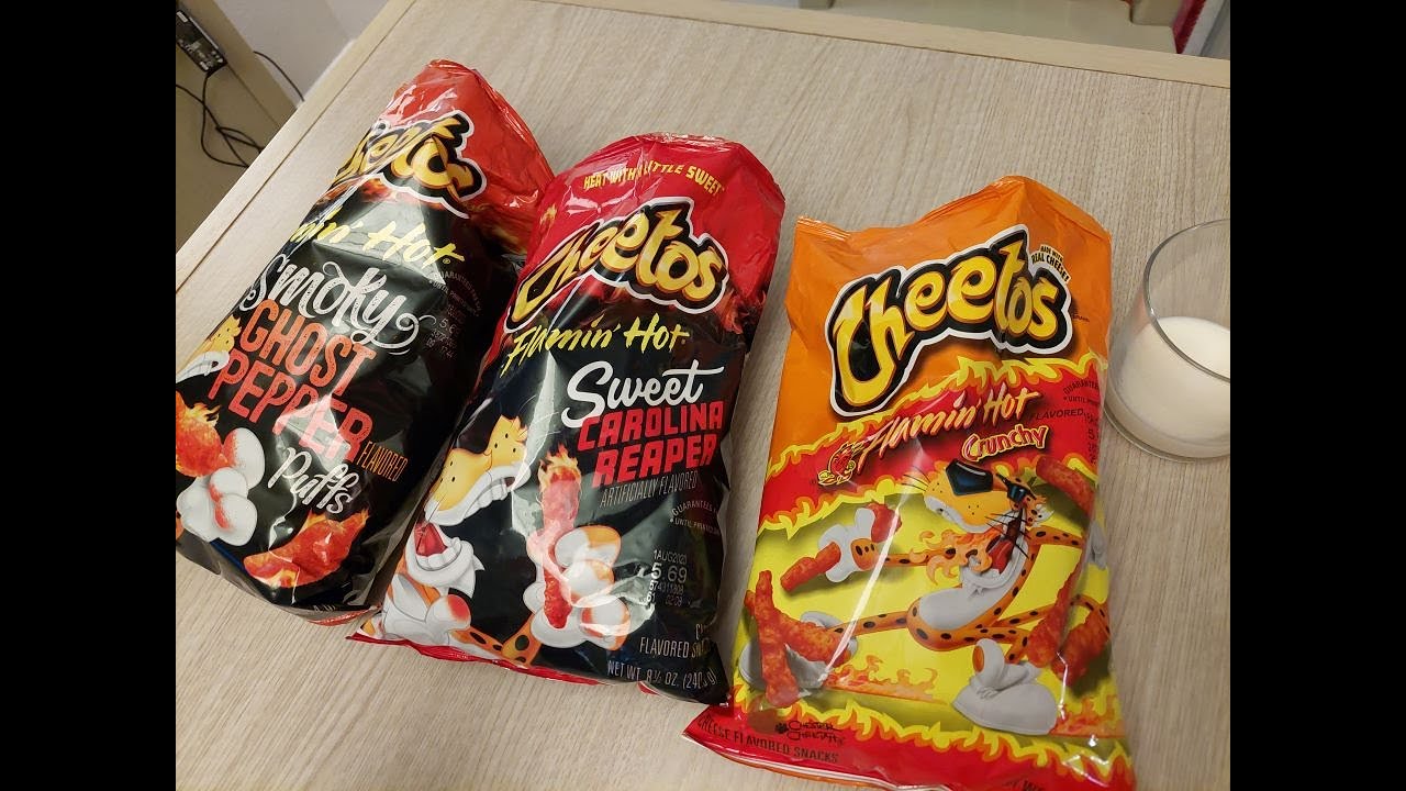 Cheetos Flaming Hot: Carolina Reaper and Ghost Pepper - YouTube