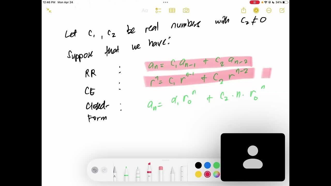 4 - Finding a Solution to a Recurrence Relation (Thesame Roots) - YouTube