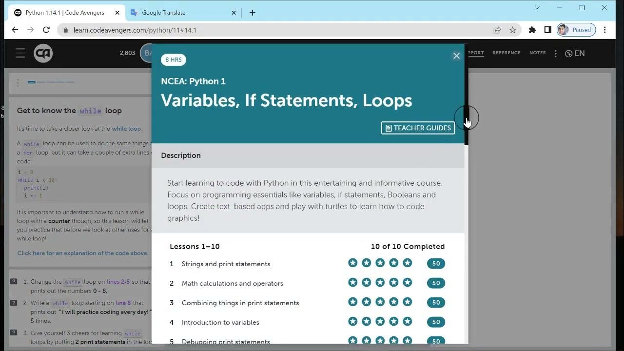 Code Avengers Python1 Task 131415 For And While Loop Youtube