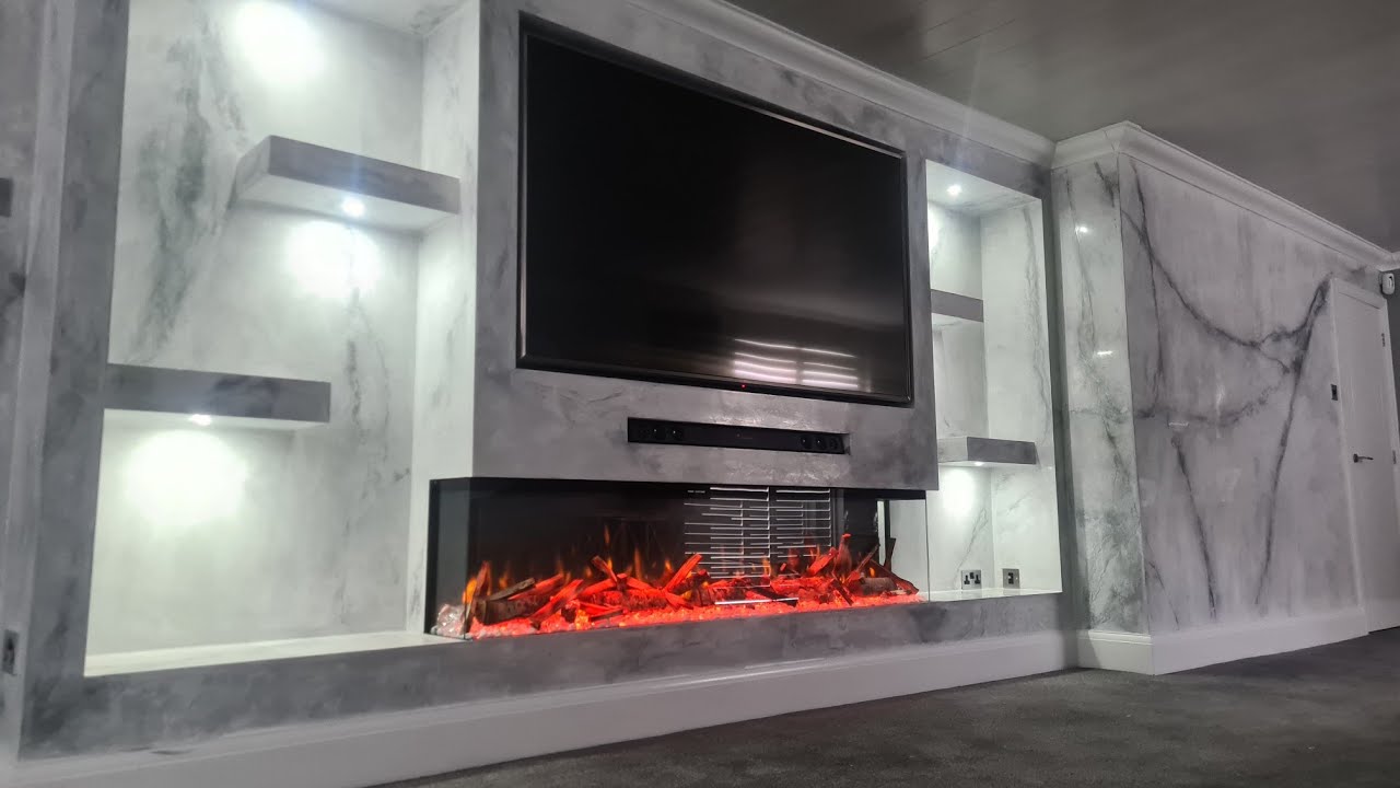 MEDIA WALL WITH BESPOKE PANORAMIC 2000 AND VENETIAN PLASTERING. - YouTube