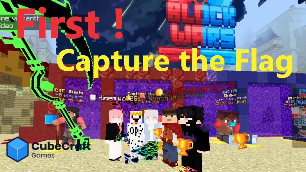 【Capture the Flag】CubeCraft bedrock minecraft PVP server game play ...