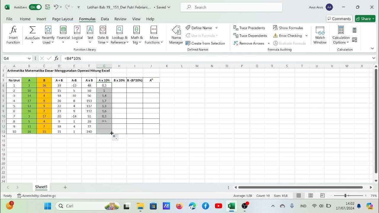 Tutorial Menggunakan Formula dan Function pada Microsoft Excel - YouTube