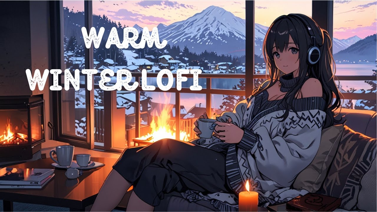 ️ Cozy Up with WARM Winter Lofi Music by the Crackling Fire! - YouTube