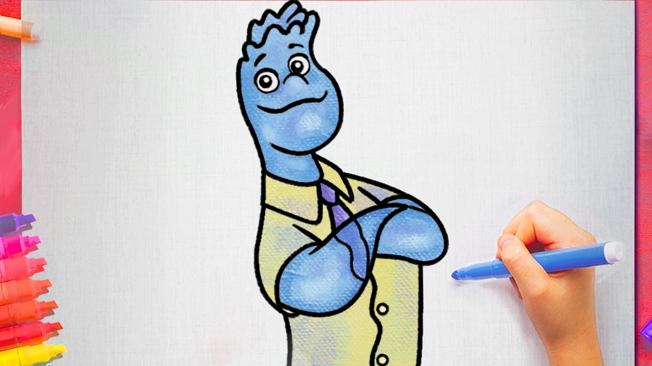 How to Draw Wade from Elemental - Disney Pixar - Elemental Movie - YouTube