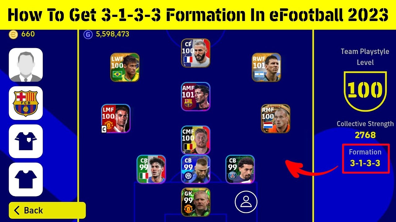 How To Get 3 1 3 3 Formation In EFootball 2023 Mobile Hidden