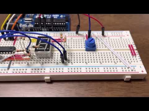 Arduino Uno - Seven 7 segment display with shift register & potentiometer - YouTube
