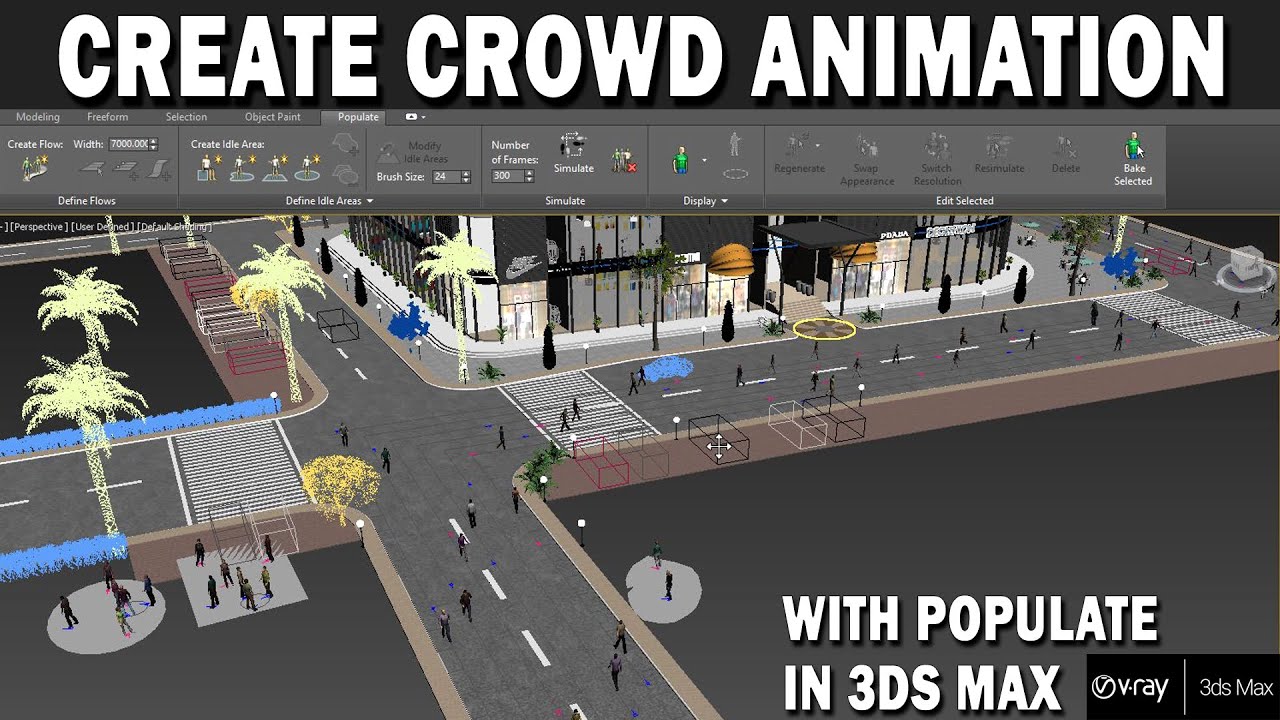 How To Create Crowd Animation With Populate In 3ds Max How To Use How To Create Crowd Animation With Populate In 3ds Max How To Use