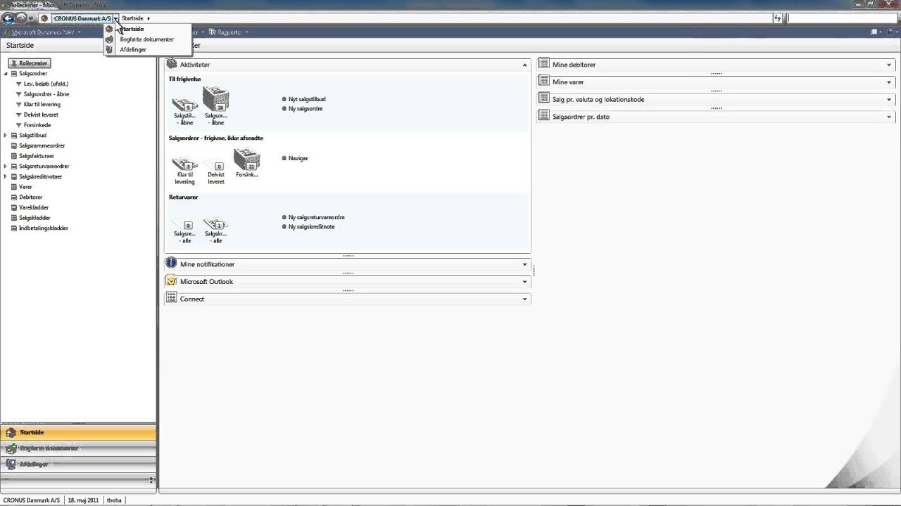 Microsoft Dynamics NAV 2009 R2 Rollecenter - YouTube