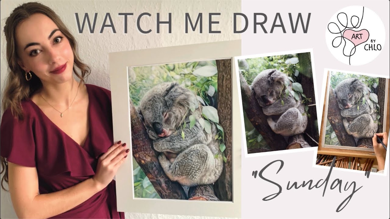 Realistic Drawing of a Koala using only Colouring Pencils | Colour ...